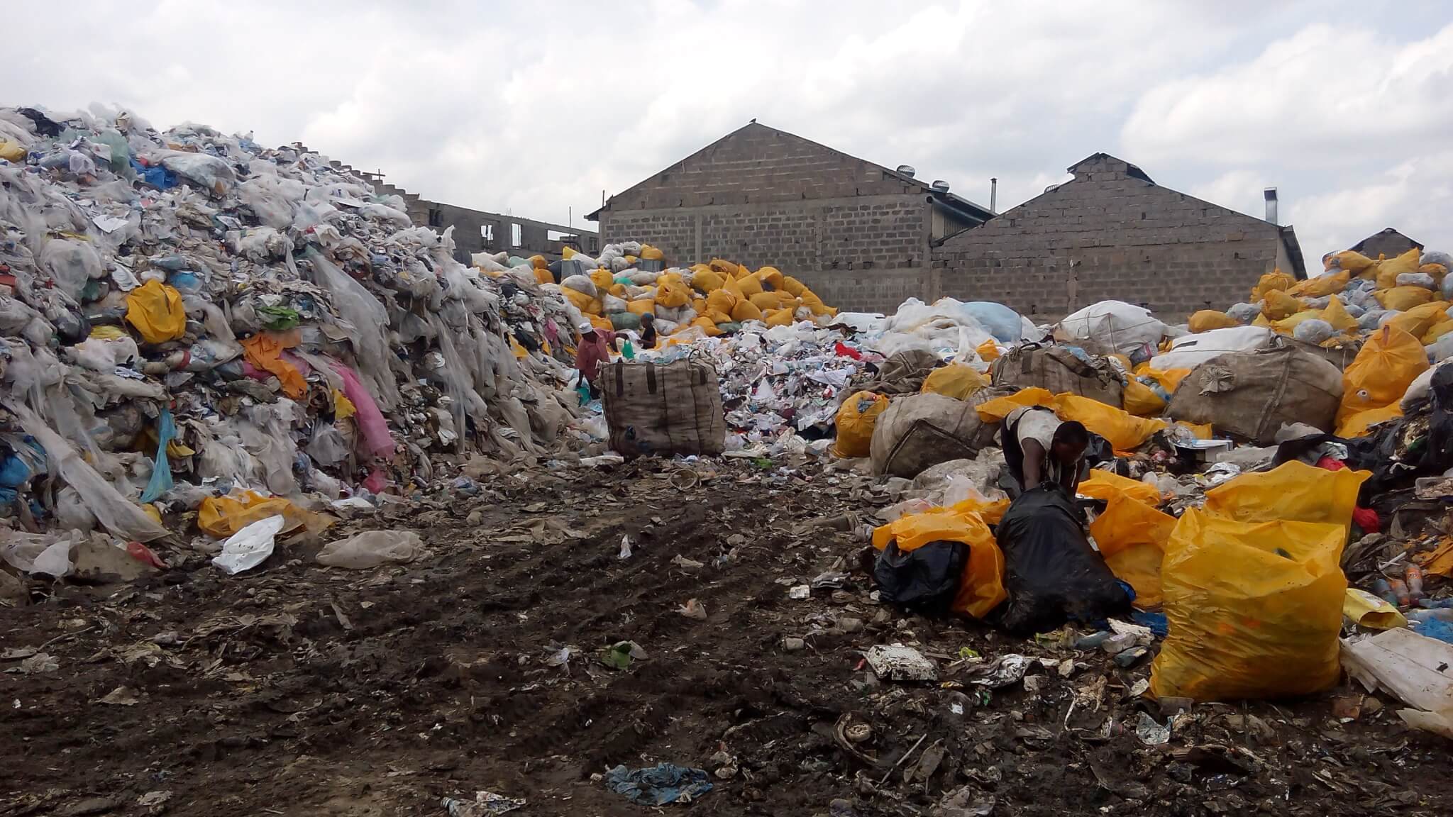 EcoPost Plastic waste storage yard, Photo courtesy of EcoPost ...